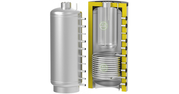Акумулююча ємність ENSOL з внутрішнім баком і 1 теплообмінником 1000/ ...